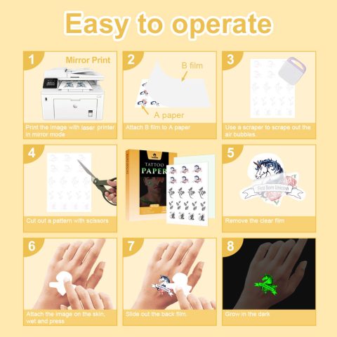 Tattoo Paper Glow In The Dark For Laser Printer - Manufacturers ...