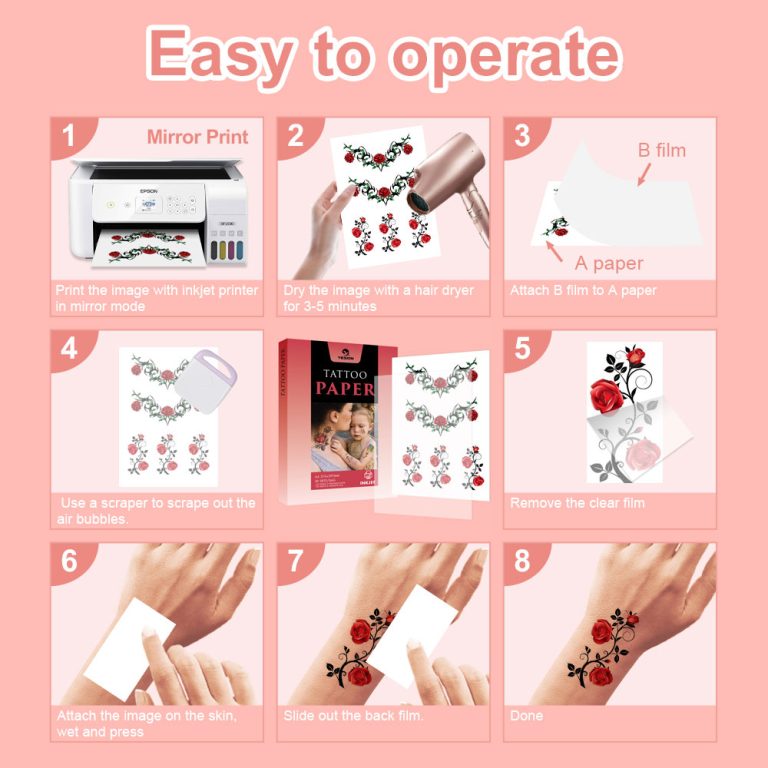 Temporary Tattoo Paper for Inkjet Printer | YESION